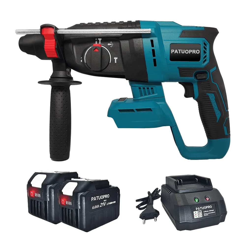 PATUOPRO-26mm-Brushless-Electric-Rotary-Hammer-Drill-Cordless-4-Mode ...