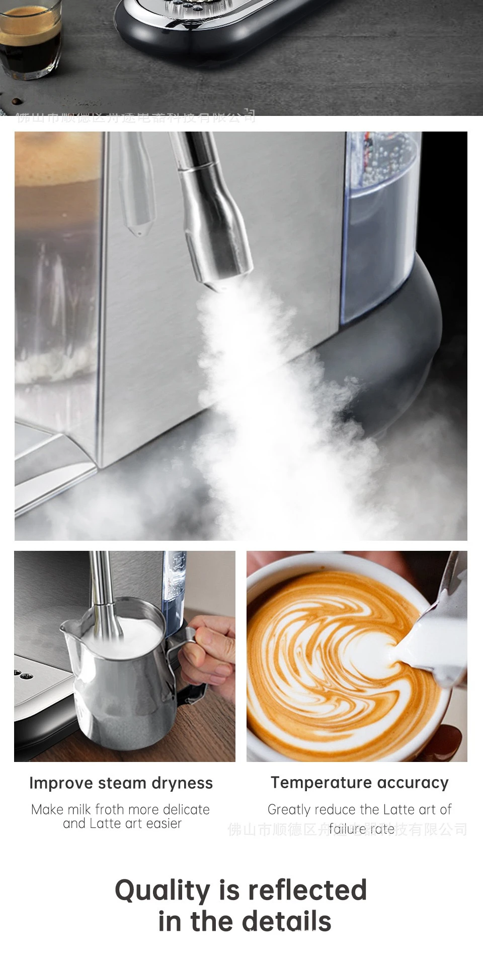 19 Bars Stainless Steel Coffee Machine Semi-Auto Slim ESE POD Espresso ...