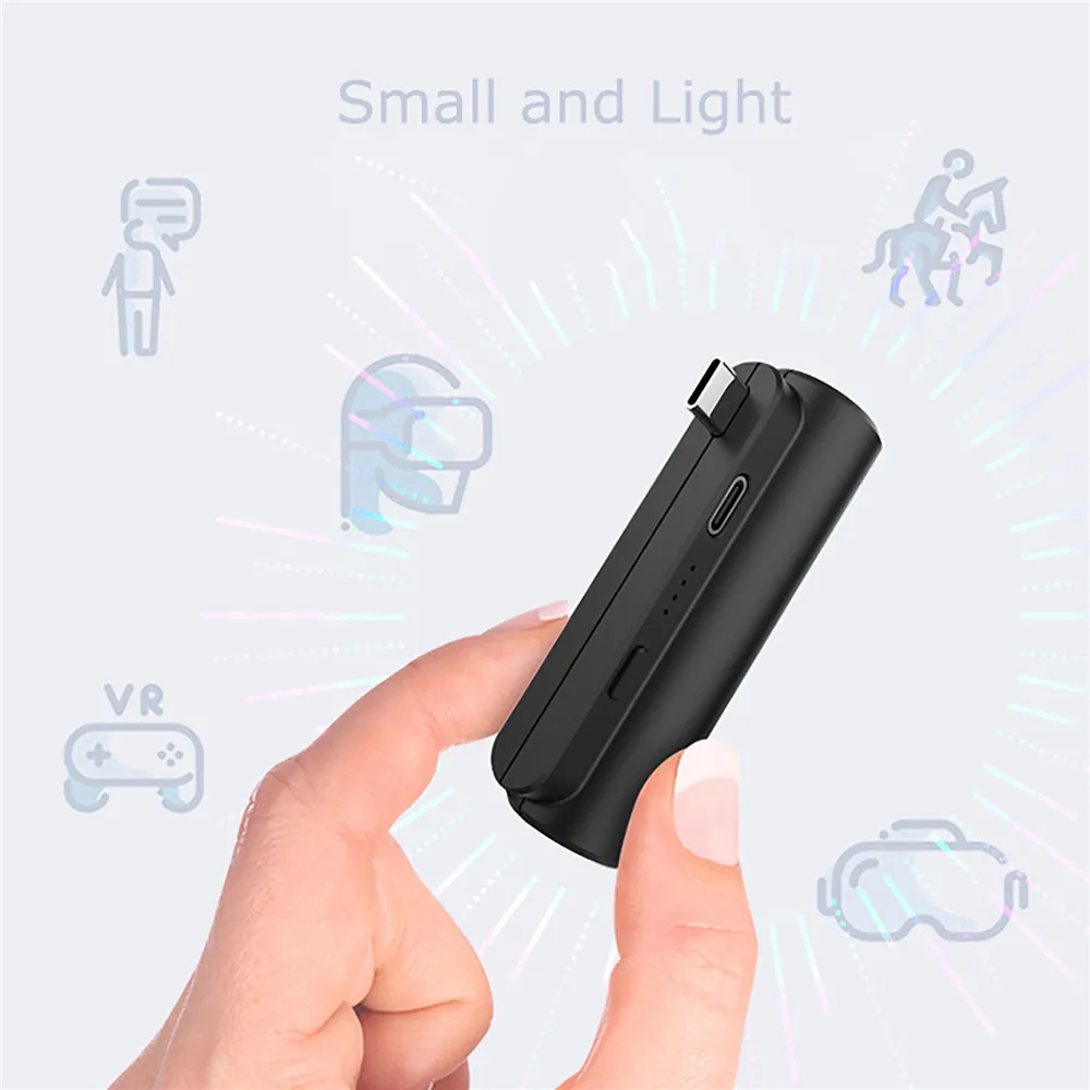 3000mah quest2 vr bateria com tipo c porta exterior vr óculos emegency ...