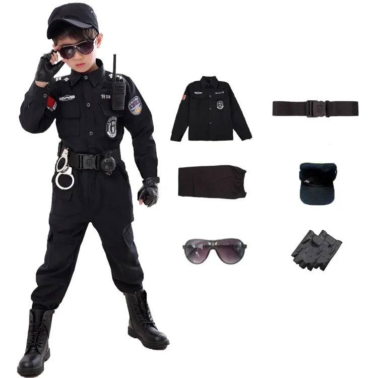 SWAT-Children-Halloween-Policeman-Cosplay-Costumes-Kids-Carnival-Police ...