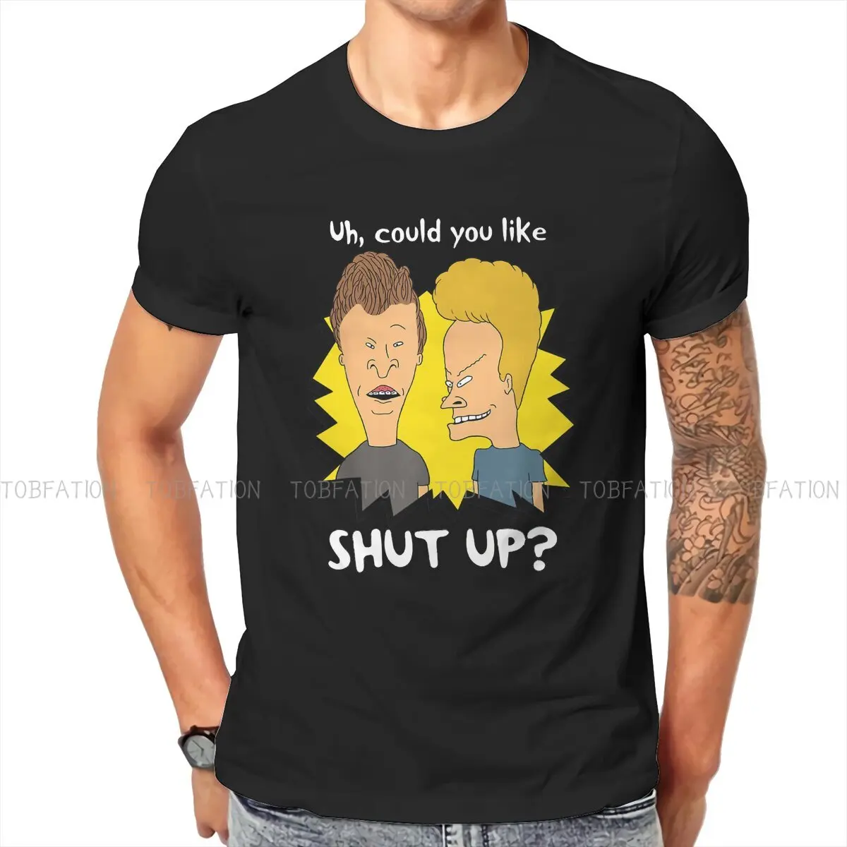 Beavis-and-Butthead-Funny-Sarcastic-Cartoon-Shut-Up-Graphic-T-Shirt-Men ...