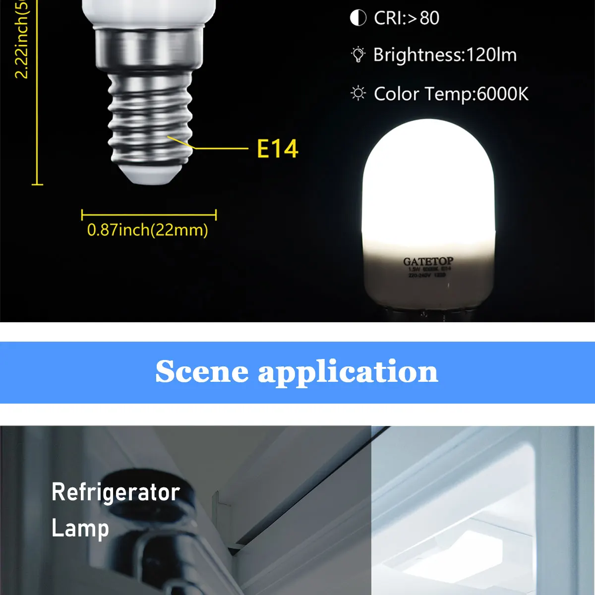 Ampoule,warm light 3000K-220V-240V--Ampoule Led épis de maïs pour réfrigérateur, 5 pièces, 220v ...