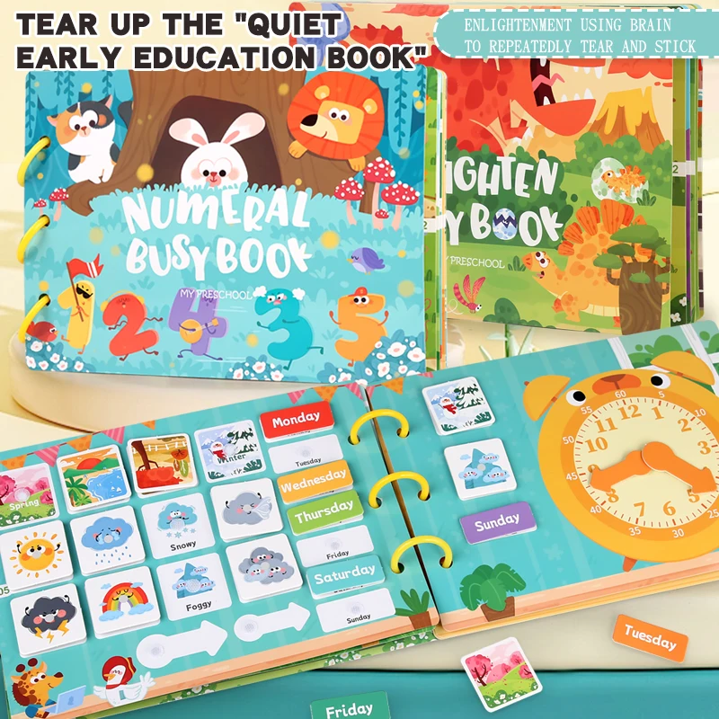 Kids Sticker Quiet Busy Book Baby Montessori Material Toys Board ...