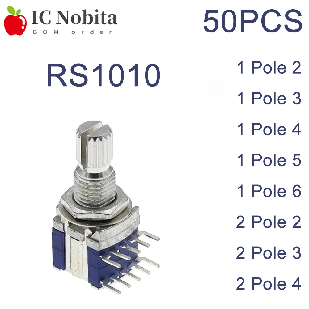 50PCS RS1010 Band Switch Multi-Position Sealed Rotary Switches 1 Pole 4 ...