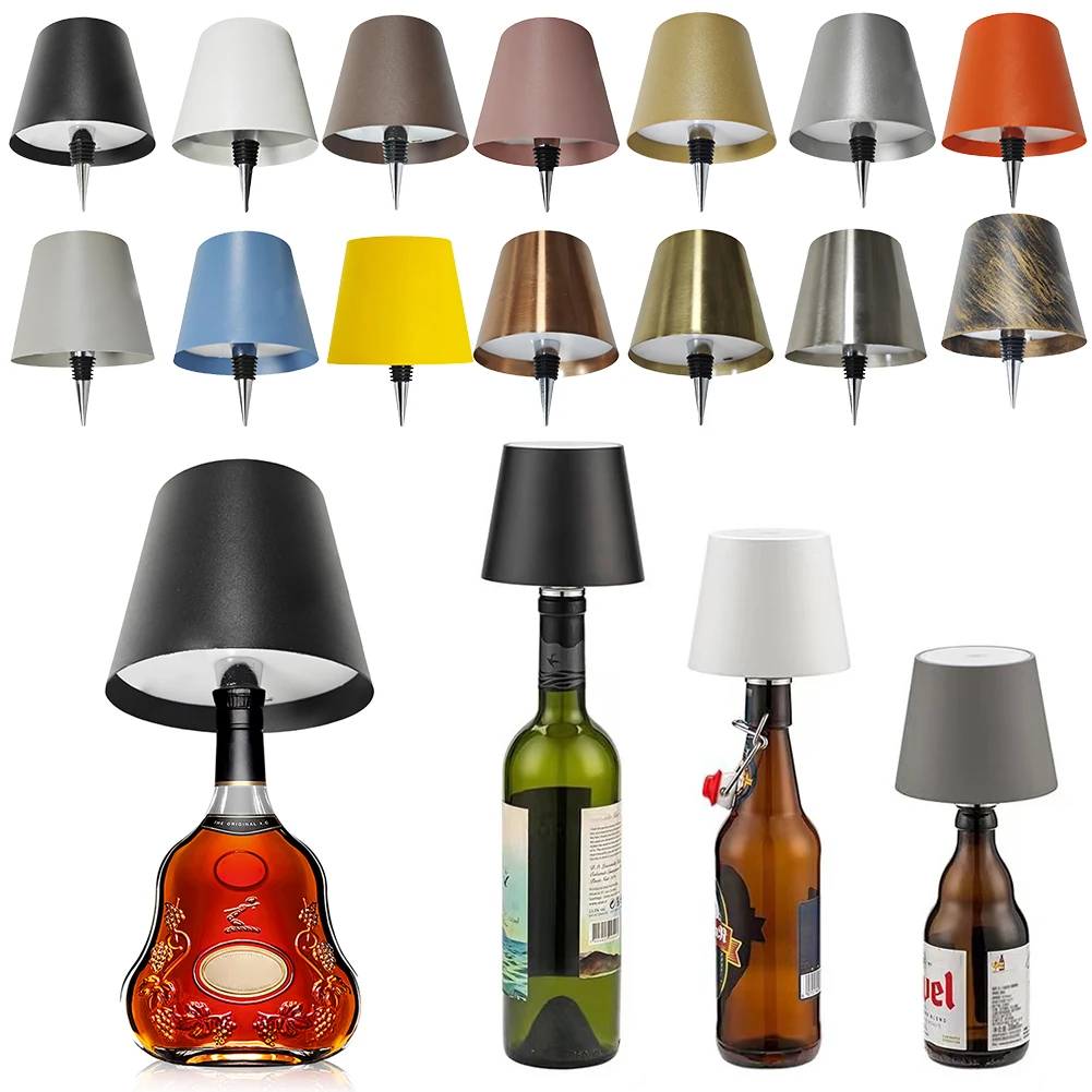 2Pcs-Dimmable-LED-Bottle-Lamp-2000mAh-USB-Rechargeable-Wireless-Touch ...