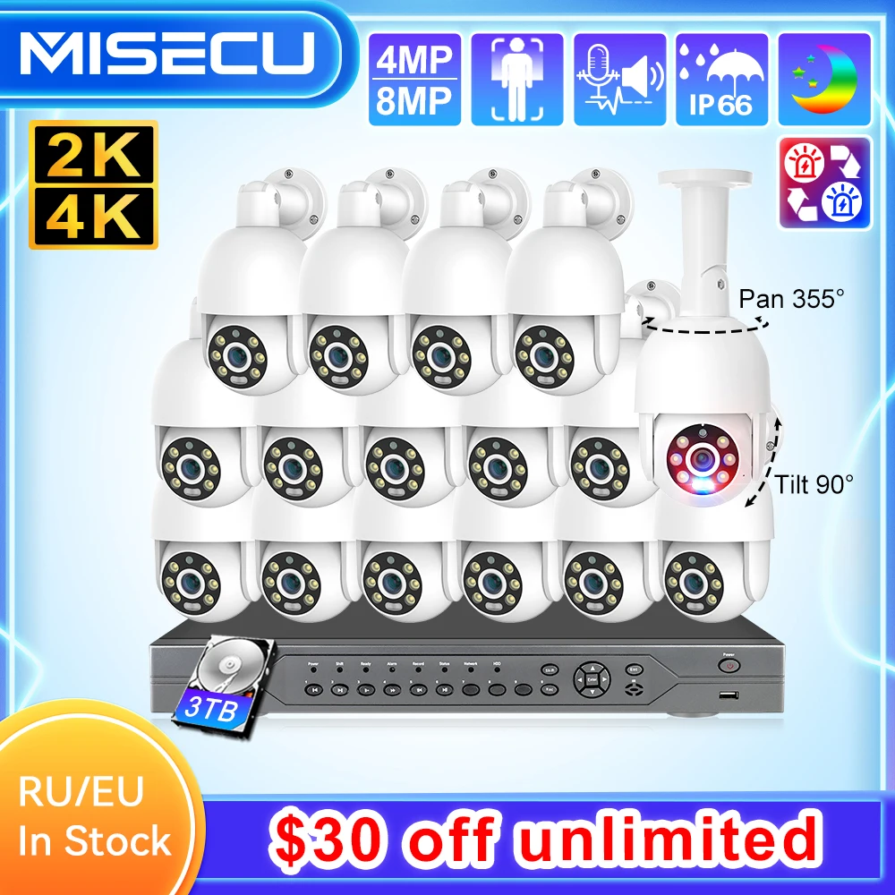 MISEC-H-265-16CH-UHD-8MP-PTZ-POE-Security-Camera-System-4MP-Outdoor ...