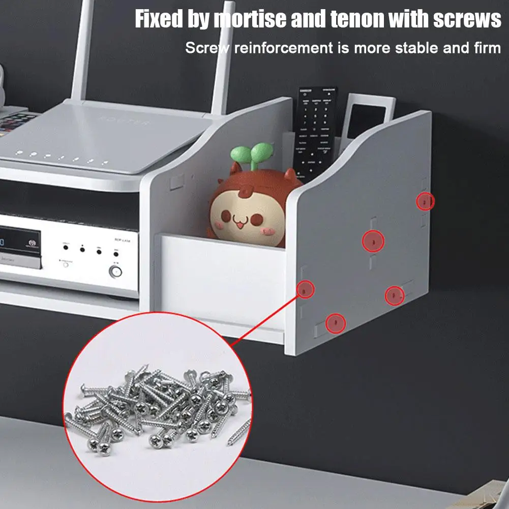 2-Tier-Floating-Shelves-Punch-Free-Computer-Monitor-TV-Plastic-Screen ...