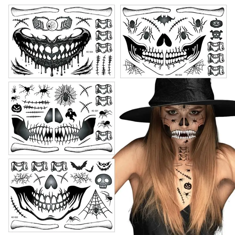 Scary-Mouth-Face-Sticker-4PCS-Realistic-Mouth-Scars-Halloween-Sticker ...