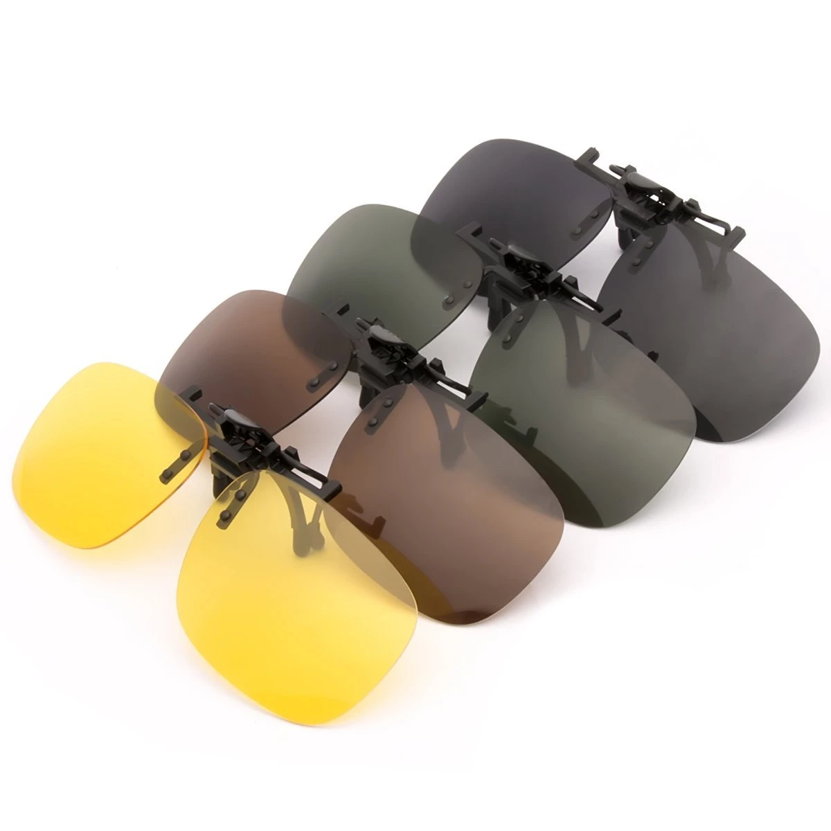 Polarized Sunglasses Clip Drive Sun Spectacles Yellow Night Vision ...