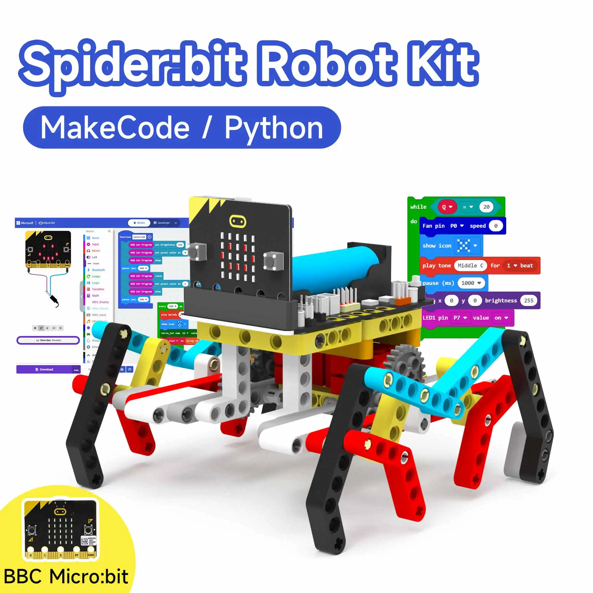 Yahboom-Spider-Robot-Programmable-Toy-Bionic-Toys-with-Microbit ...