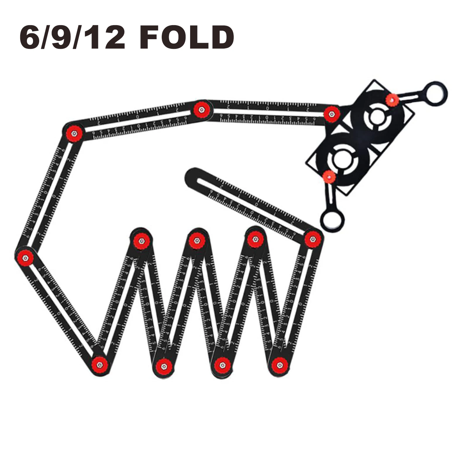 12 Fold Angle Ruler Multi Angle Aluminium Alloy Measuring Ruler ...