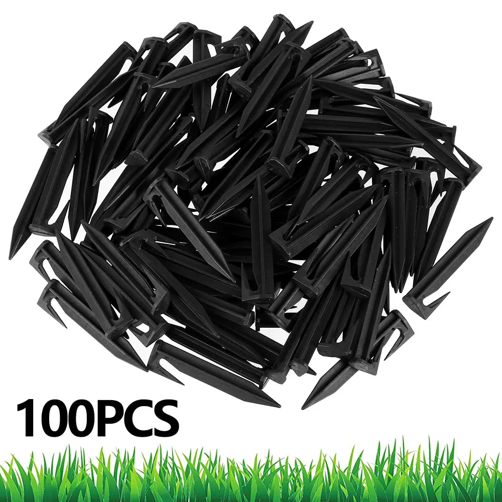 100Pcs Garden Lawn Mower Peg Boundary Nail Ground Spikes Fixing Pins for Laying Boundary Cables ...