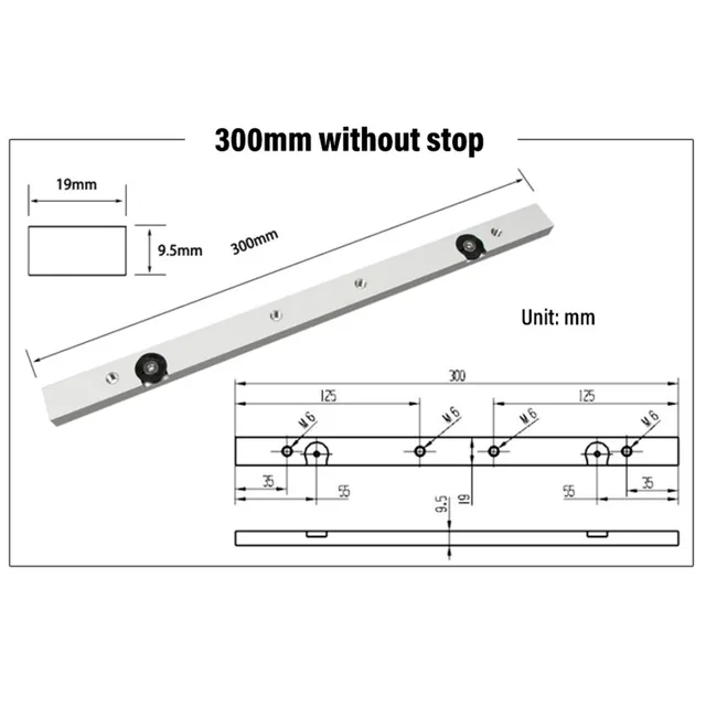 300 / 450 / 650mm Miter Bar Aluminum Slider Table Saw Gauge Rod ...