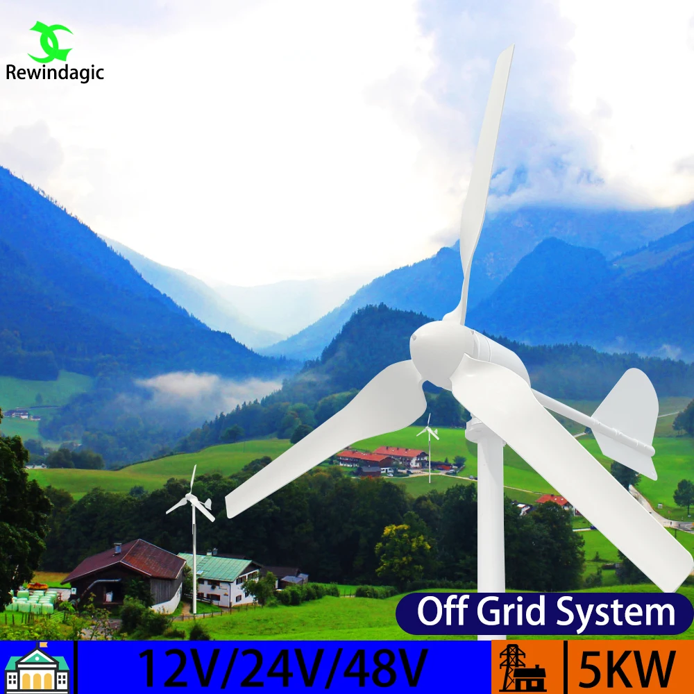 5000W-Wind-Turbine-Generator-Complete-Set-48V-Magnetic-Motor-Free ...