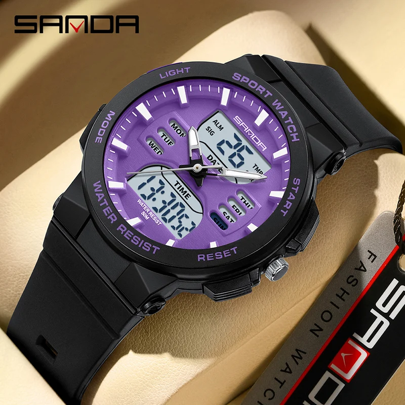 SANDA-Luxury-Ms-LED-Digital-Sport-Watch-Fashion-Casual-Ladies-Dual ...