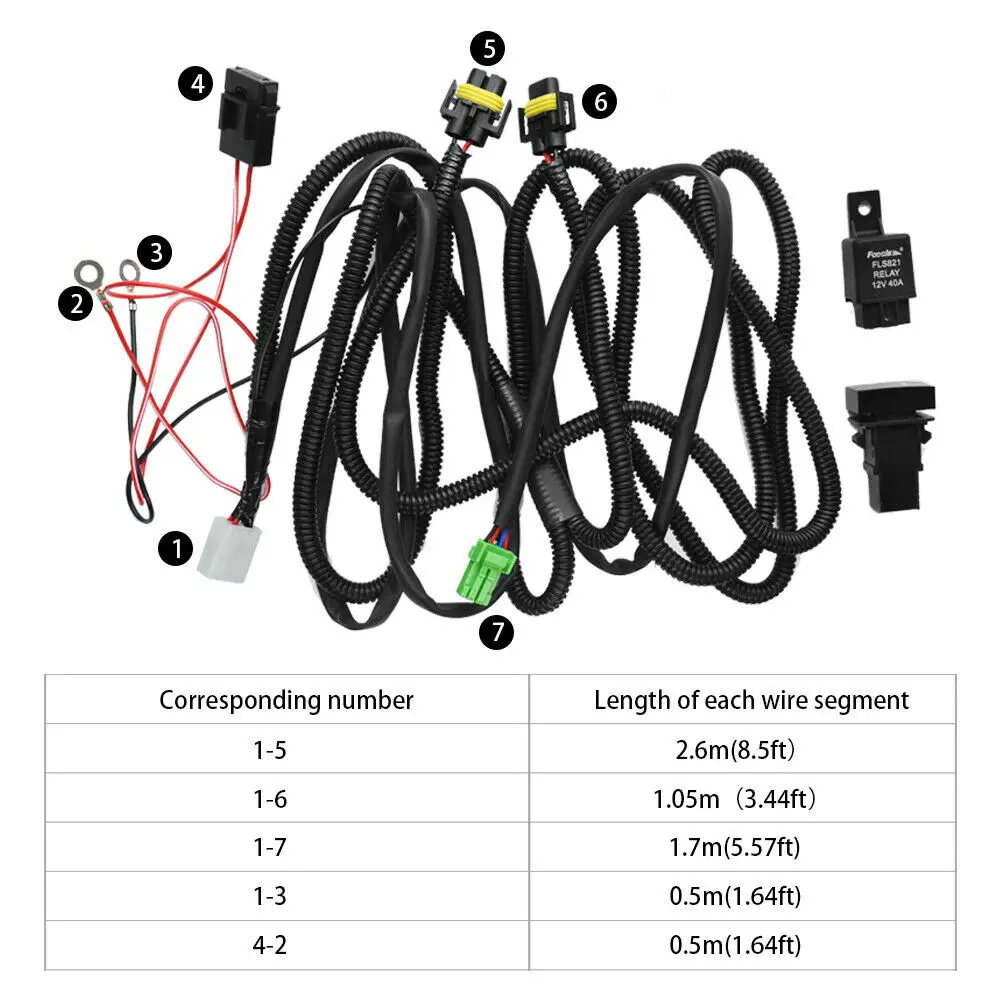 New-Fog-Light-Wiring-Harness-Wiring-Socket-Switch-Kit-High-Quality ...