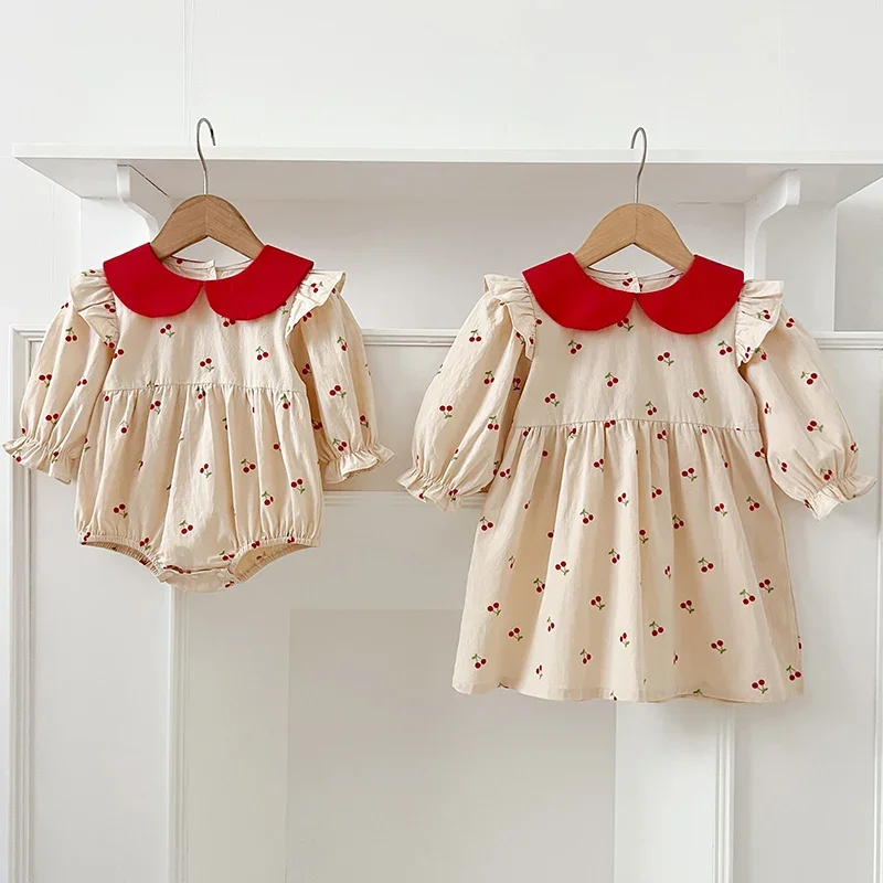 Sisters Clothes Infant Baby Girls Ruffled Dress Rompers Sisters Baby ...