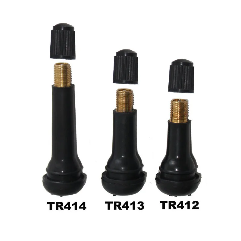 4pcs TR413 tr412 tr414 Tubeless Snap In Tire Valve Stems Short Black ...
