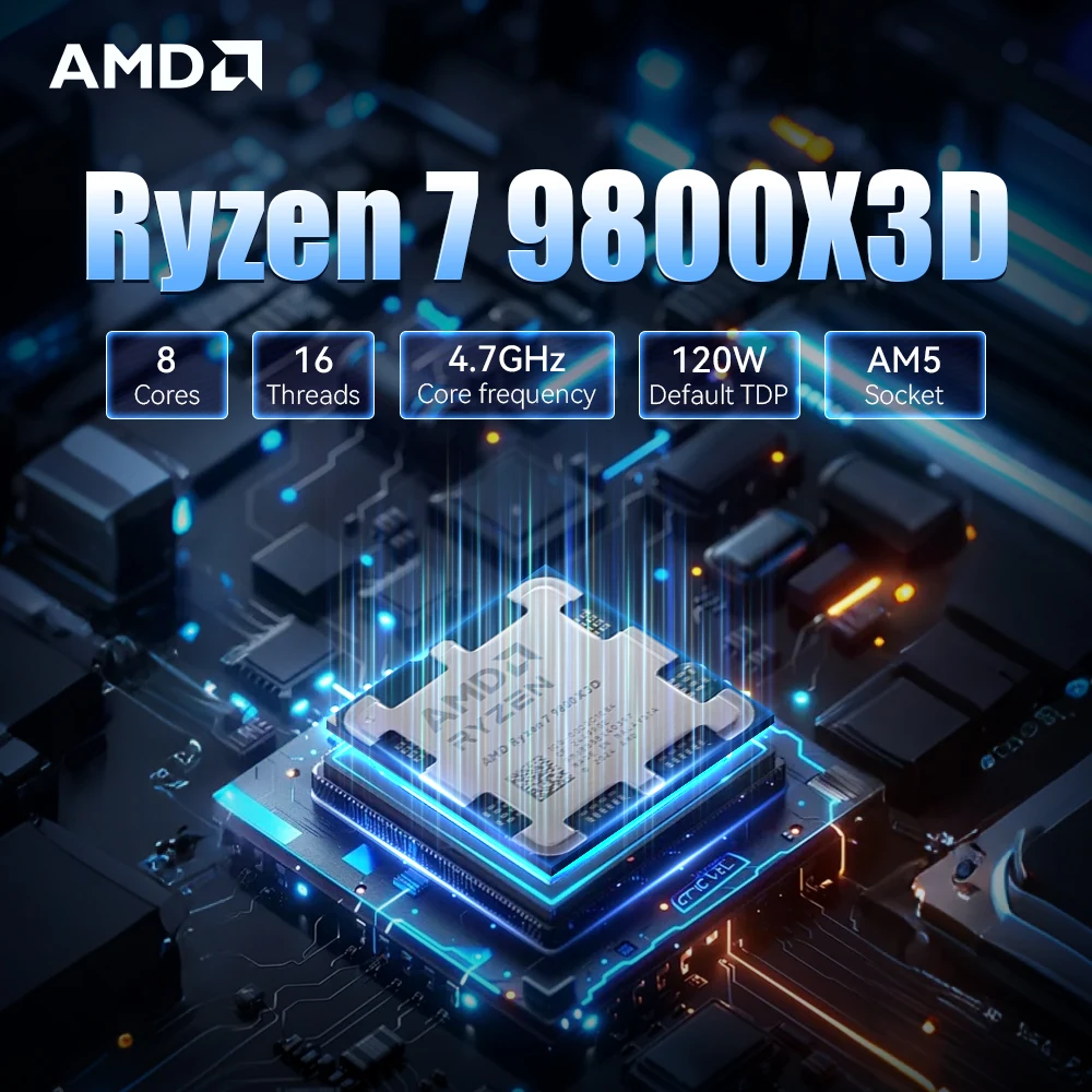 AMD Ryzen 7 9800X3D 4.7GHz 8コア 16スレッド L3=96M 4nm DDR5 R7 9800X3D プロセッサー ...