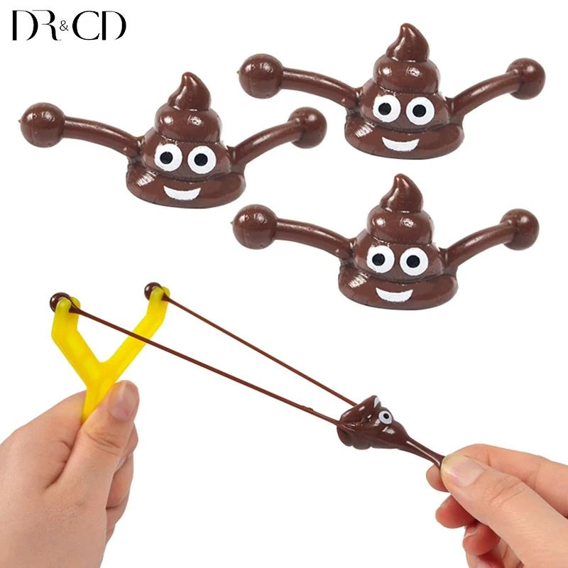10pcs Funny Catapult Poop Slingshot Fake Poop Launcher Tpr Wall ...