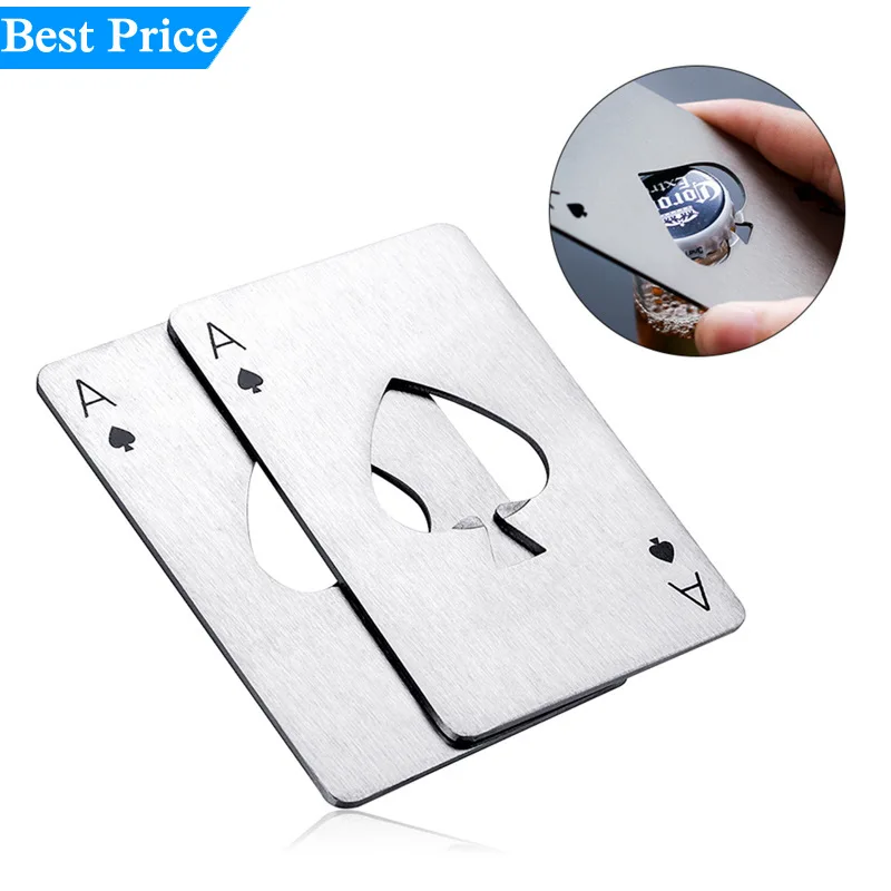 40pcs-Spade-A-Credit-Card-Bottle-Opener-Creative-Poker-Shaped-Stainless ...
