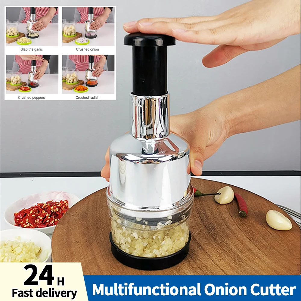 Manual-Food-Chopper-Stainless-Steel-Sharp-Cutter-Blades-Handheld ...