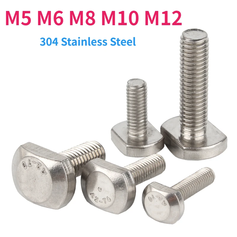 A2-70 304 Stainless Steel Bolts T-slotted Bolts M5-M12 T-type Pressure ...