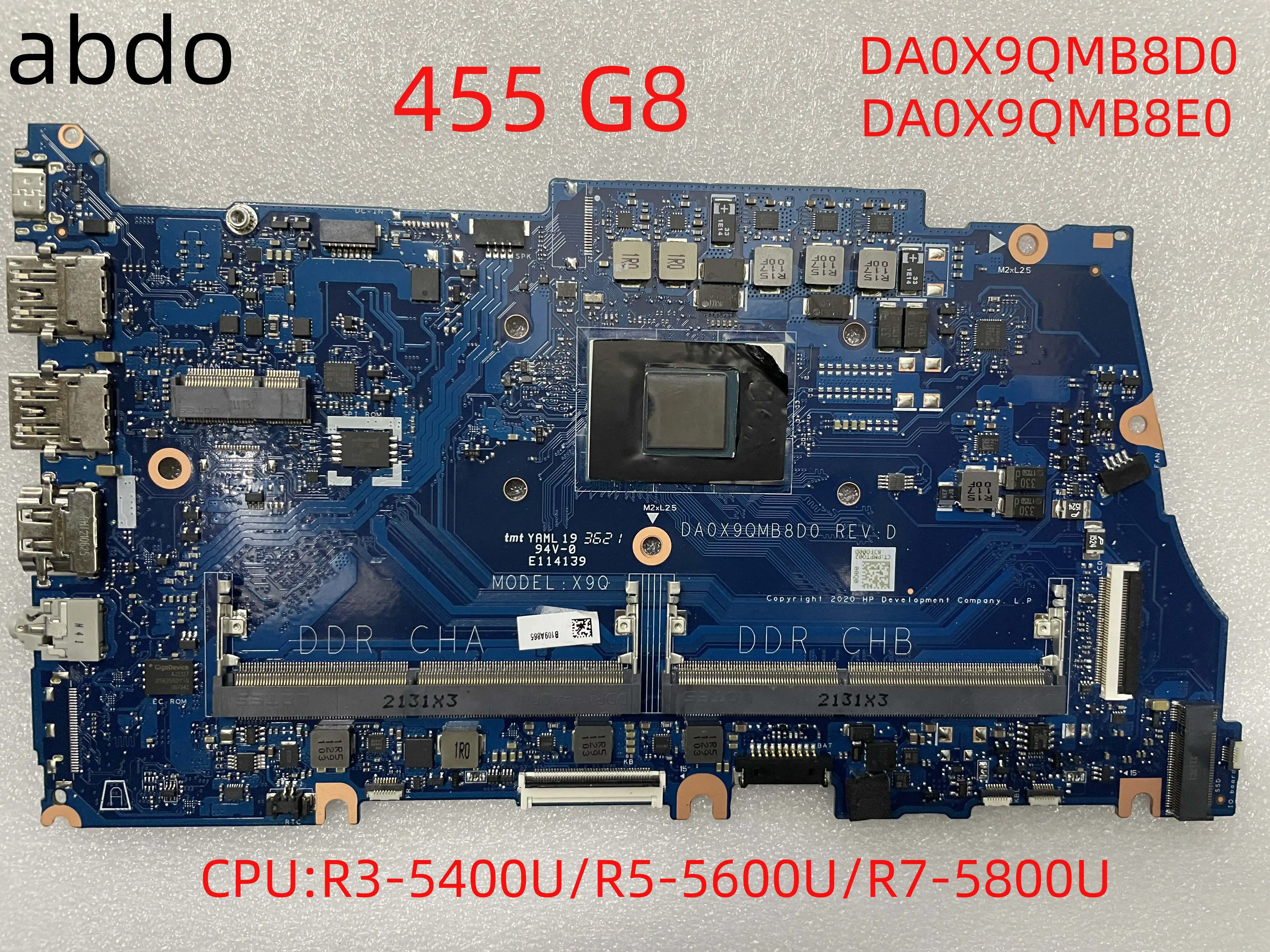 DA0X9QMB8D0-DA0X9QMB8E0-Motherboard-For-HP-Probook-455-G8-445-G8-Laptop ...