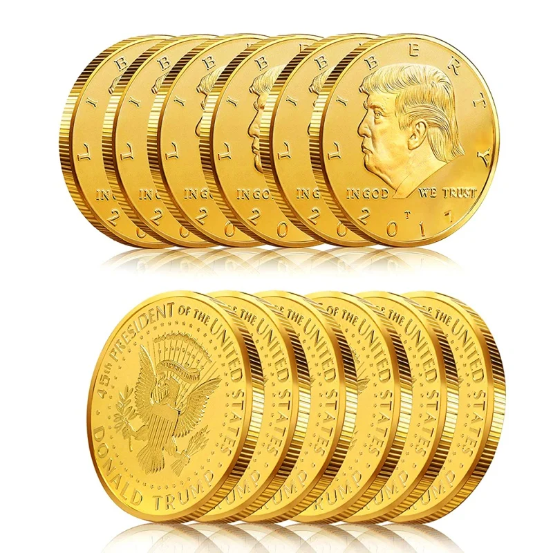 2017-President-Donald-Trump-Silver-Gold-Plated-EAGLE-Commemorative-Coin ...