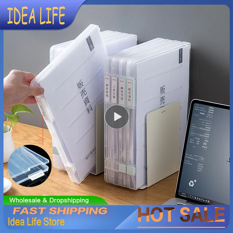 Practical Transparent File Storage Box School Office File Favorites ...