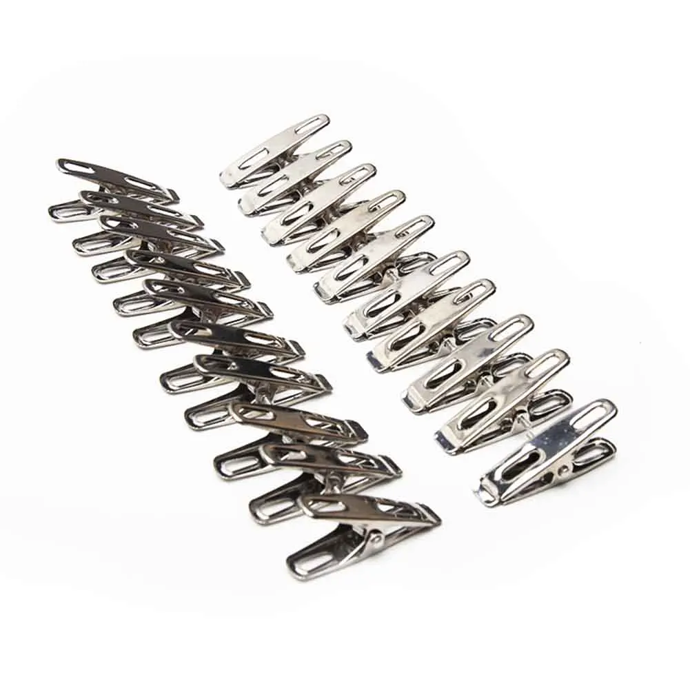 Stainless-Steel-Washing-Line-Sheets-Clothes-Pegs-Hang-Pins-Clips ...