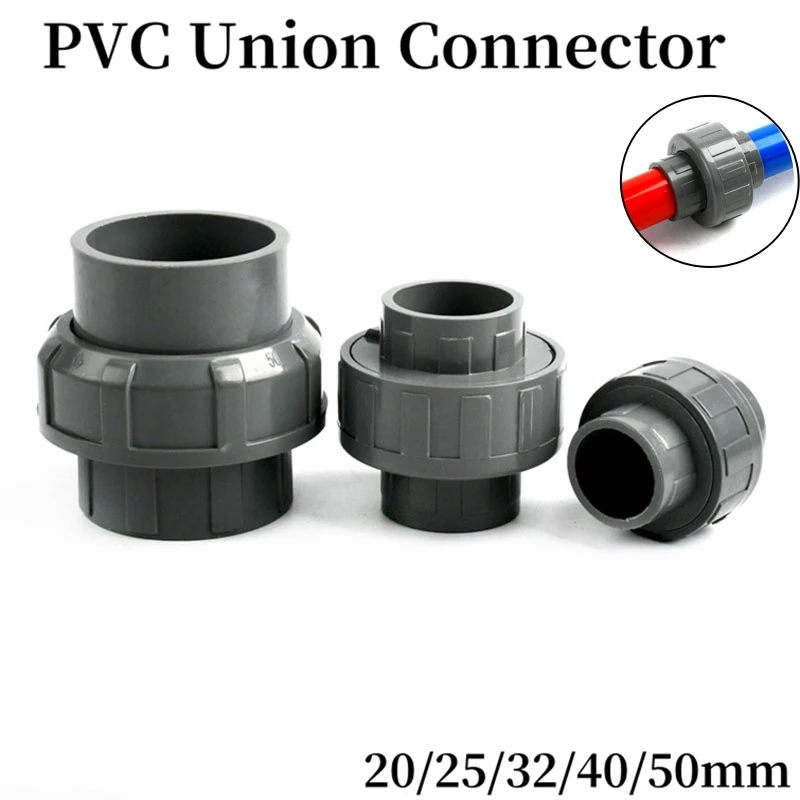1PC-20-25-32-40-50mm-PVC-Union-Connector-Garden-Irrigation-Joint ...