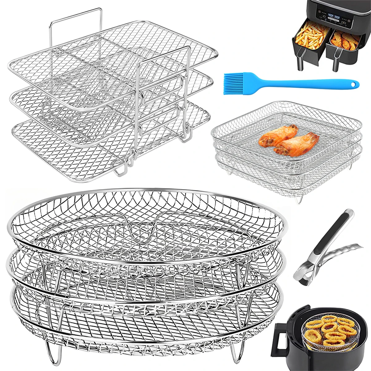 Stainless-Steel-Air-Fryer-Rack-Oven-Baking-Dehydrator-Rack-Cooking ...