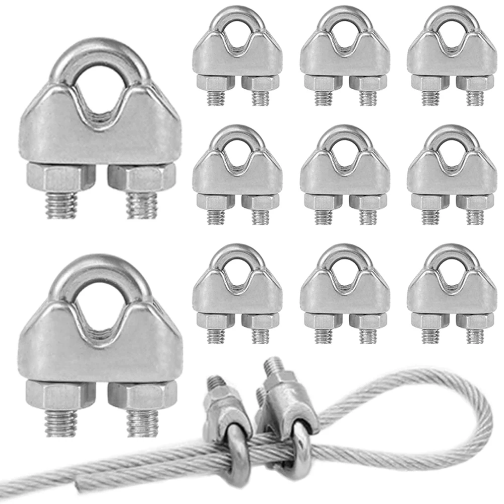 12-24Pcs-U-Type-M3-Cable-Clamps-3mm-Wire-Rope-Fixing-Clip-Bolts-Saddle ...