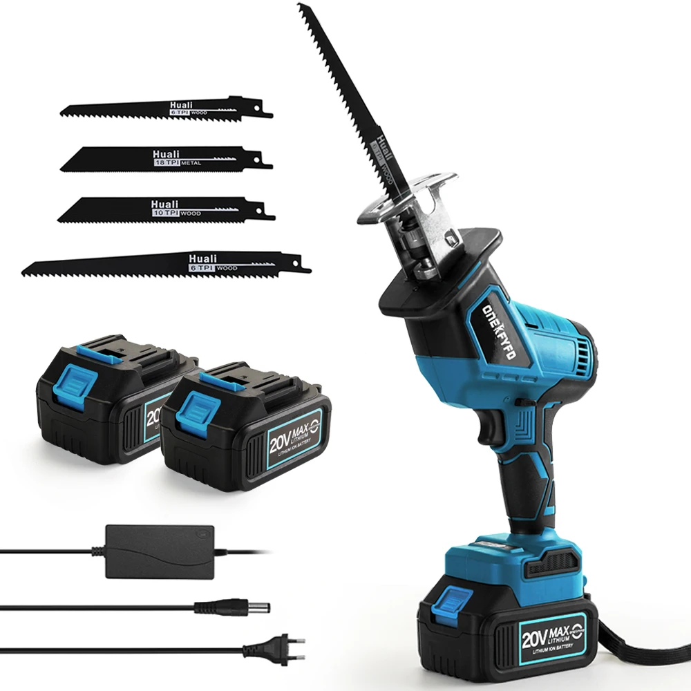 Brushless Reciprocating Saw Adjustable Speed Chainsaw Wood Metal Chain ...