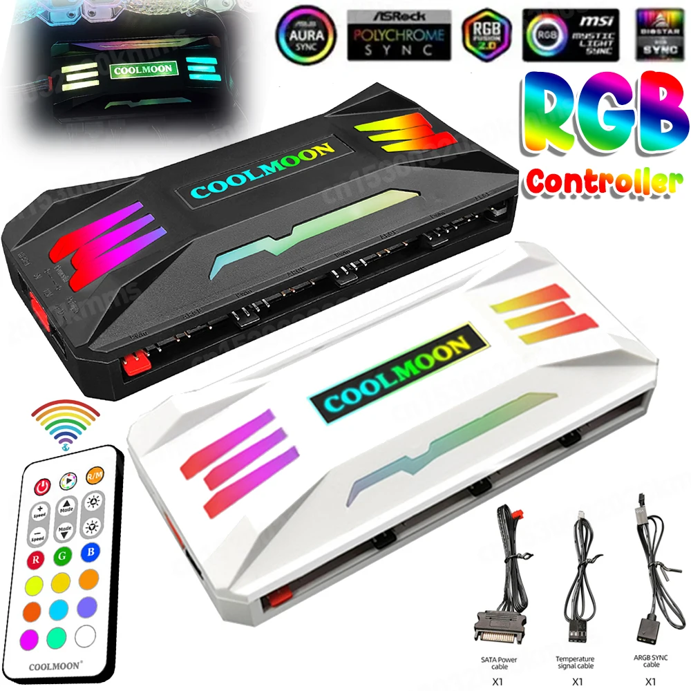 COOLMOON-Smart-Controle-Remoto-Chassis-Radiador-para-Computador-ARGB ...