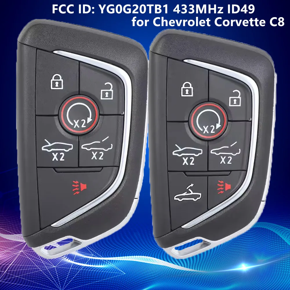 KEYECU Replacement Smart Proximity Remote Key FOB 433MHZ ID49 for ...