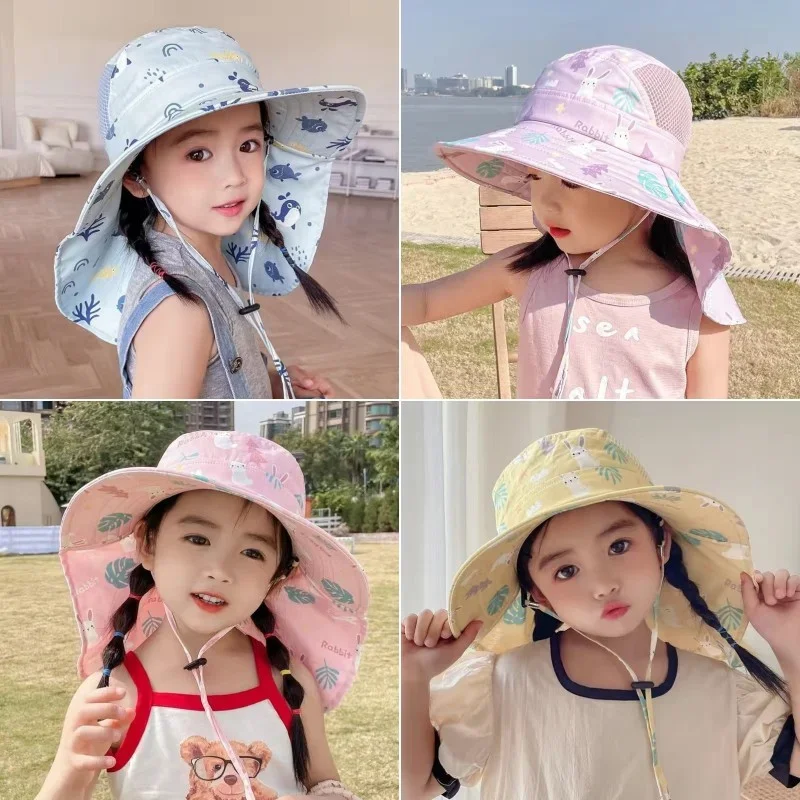 Outdoor Summer Hat for Kids Children Sun Hat Neck Ear Cover Sun ...