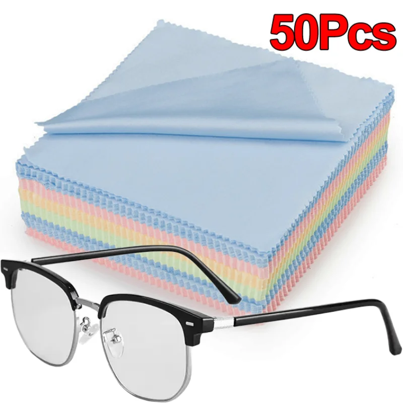 50pcs-Eye-Glasses-Cleaning-Cloth-Reusable-Microfiber-Glasses-Cleaner ...