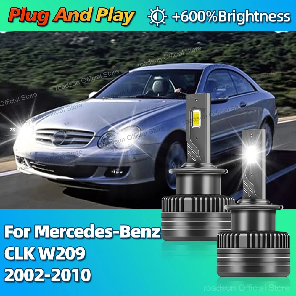 2Pcs LED Headlight HID D2S Bulbs Canbus Car Light 30000LM Bright For ...