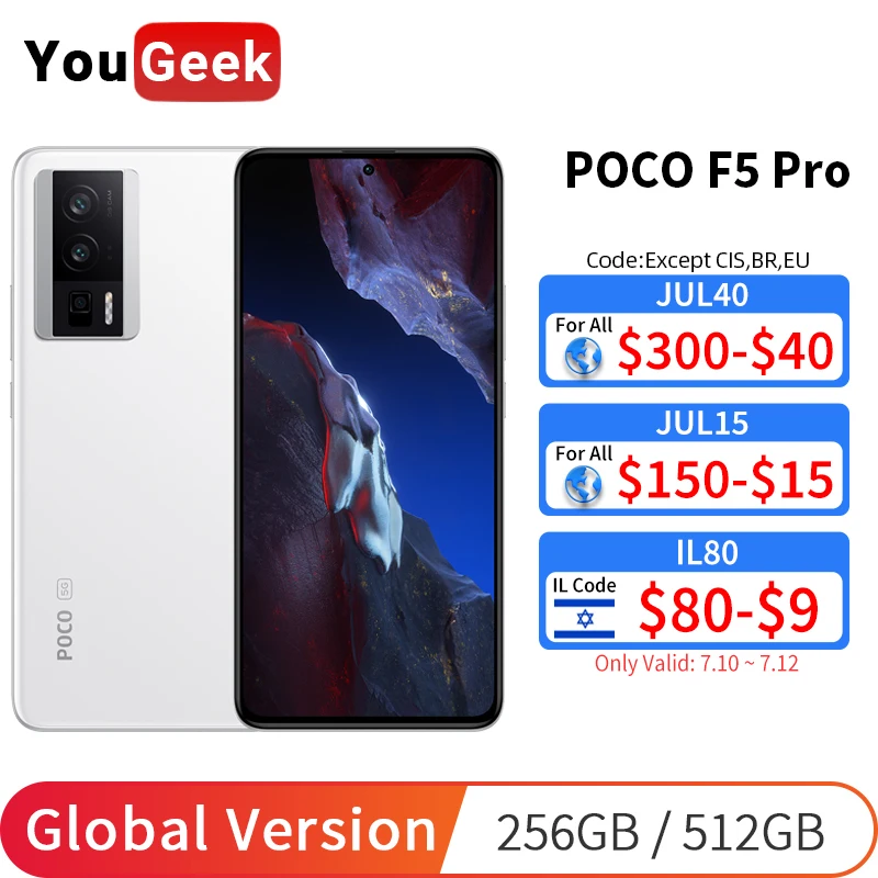 Global Version POCO F5 Pro 5G Snapdragon 8+ Gen 1 NFC 6.67" WQHD+ ...