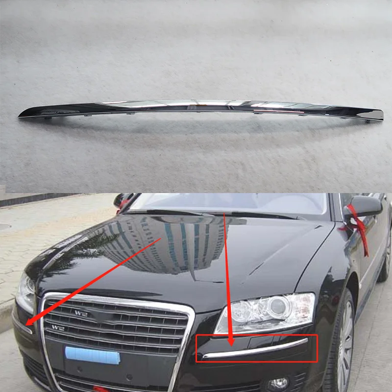 4E0807243AA-FOR-Audi-A8-D3-2003-2010-Bumper-Trim-Strips-Bright-Strip ...