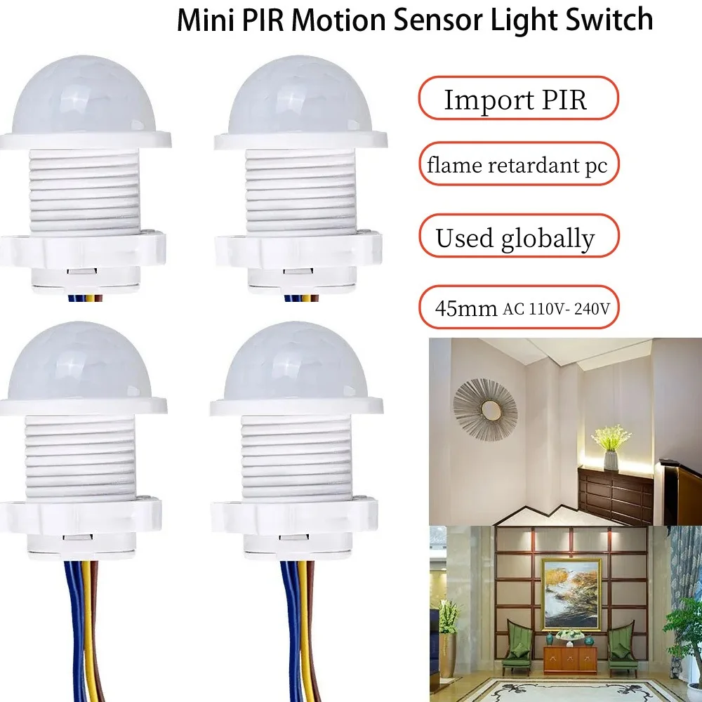 1/2PCS Smart PIR Sensor Detector Switch 110V 220V Human Body Infrared ...