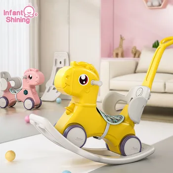 Infant Shining 3-in-1 Baby Rocking Horse Multi-function Children's ...