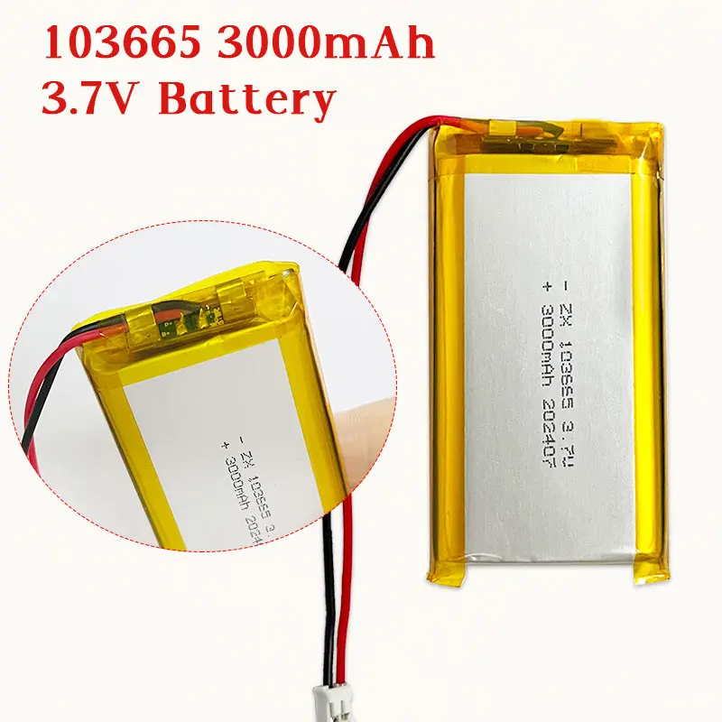 103565 103665 Battery 3000mAh Li Polymer 3.7V Batteries Lipo for ...