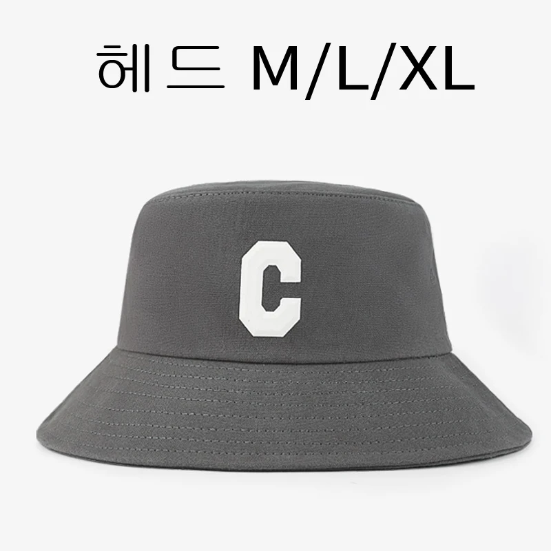 2023 Big Head XL Bucket Hat for Men Women Letter C Grey Cap Summer ...