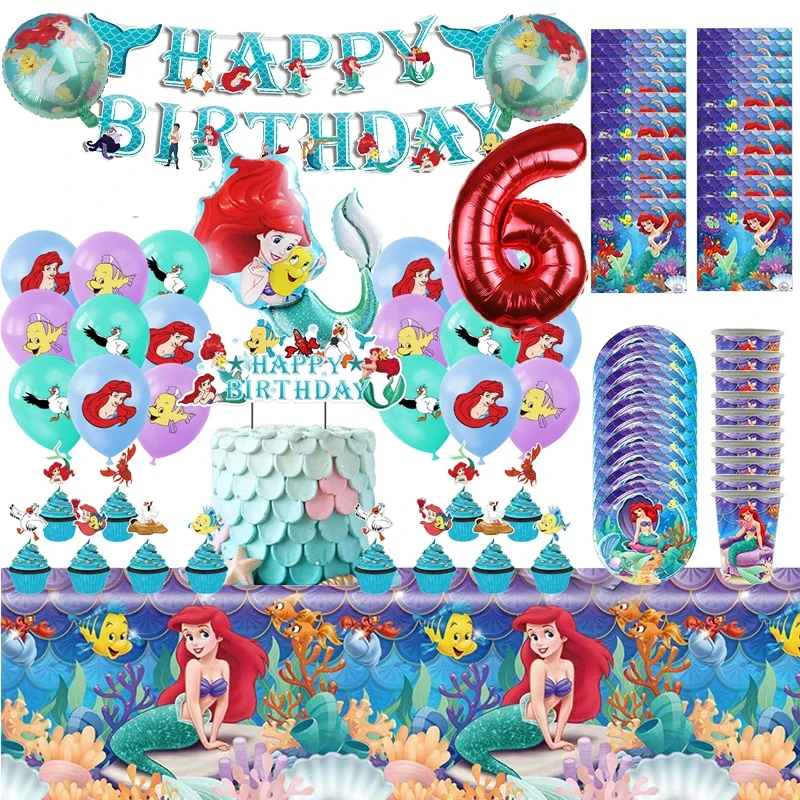 The-Little-Mermaid-Princess-Ariel-Birthday-Party-Decoration-Banner ...