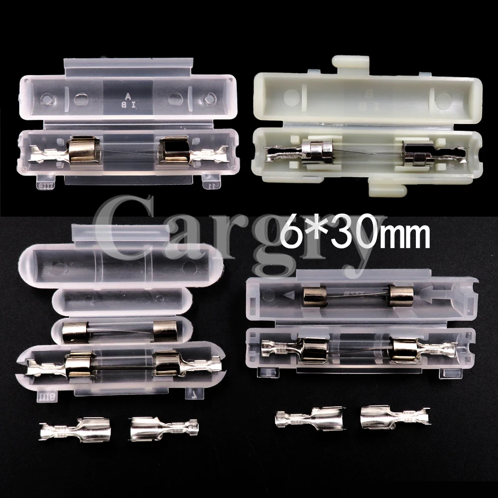 1-Set-AC-Assembly-Flip-Type-Fuses-Box-Fuse-Socket-With-Terminal-6x30mm ...