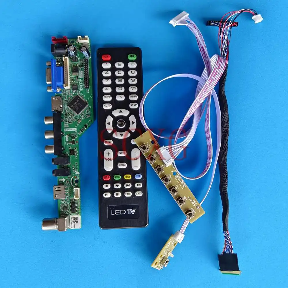LCD Controller Board DIY Kit For B140XW01 V0 LED Panel LVDS 40 Pin TV Analog Signal VGA AV USB ...