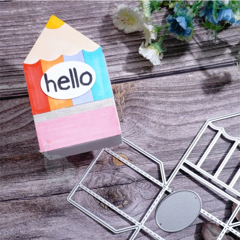 New-Simple-3D-Pencil-Case-Craft-Embossing-Mold-2024-Metal-Cutting-Dies ...